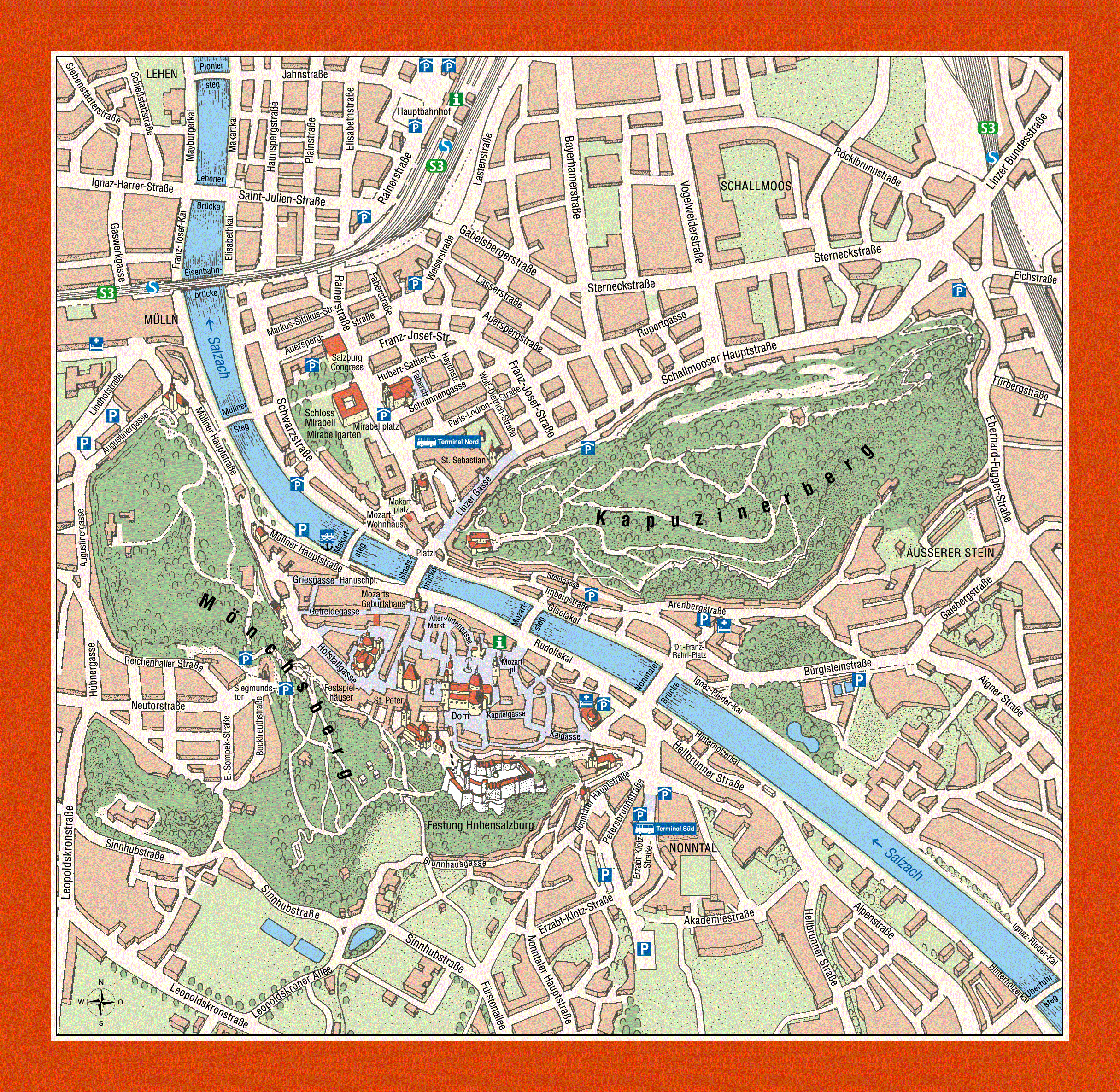 Salzburg Map Of Attractions One Perfect Day In Salzburg, Austria